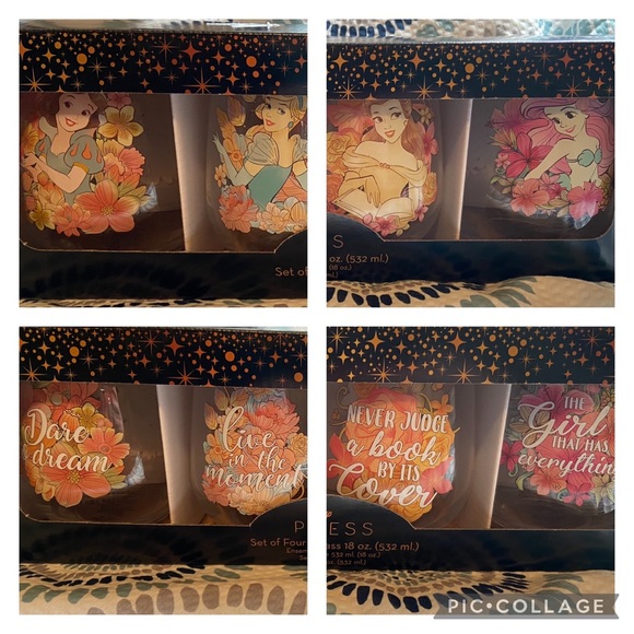 Disney | Dining | Set Of Four Disney Princess Double Sided Teardrop ...